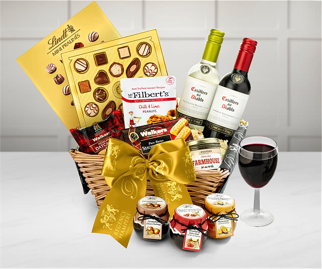 Bespoke Branded Mitford Hamper With Red & White Wine - Regency Hampers