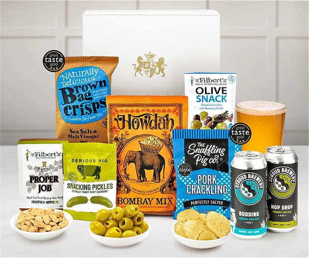 Get Well Soon Gentleman's Snack Box Hamper With Craft Beer - Regency ...