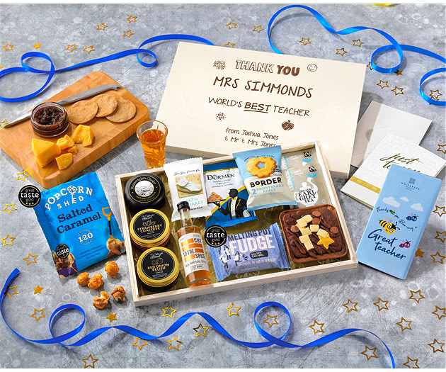 Great Teacher Biscuit, Cheese & Cake Tea Time Letterbox Hamper With ...