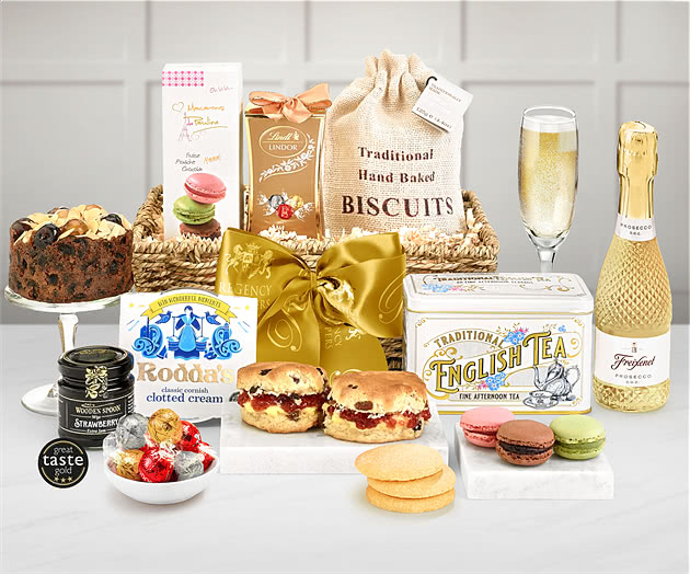 Ultimate Afternoon Tea & Scones Hamper With Prosecco - Regency Hampers