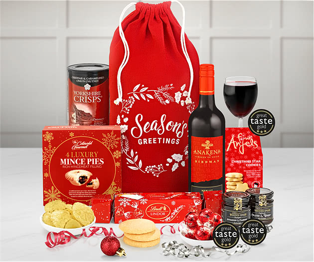 Festive Fireside Hamper With Red Wine - Regency Hampers
