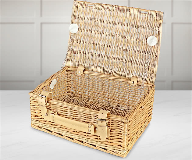 Empty Wicker Hamper Basket, Lidded (Standard 14") With Free Picnic ...
