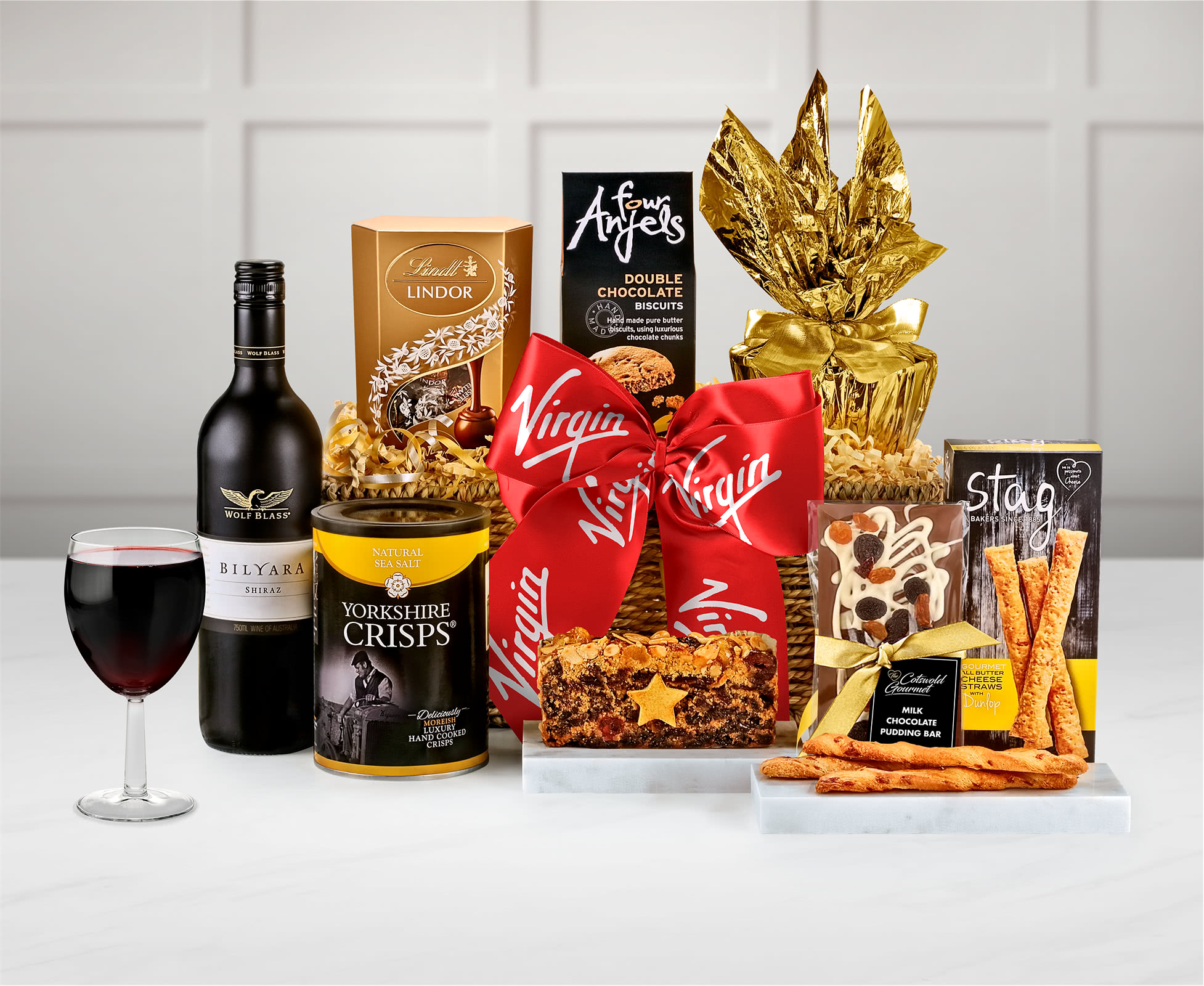 Bespoke Branded Chedworth Hamper With Red Wine - Regency Hampers