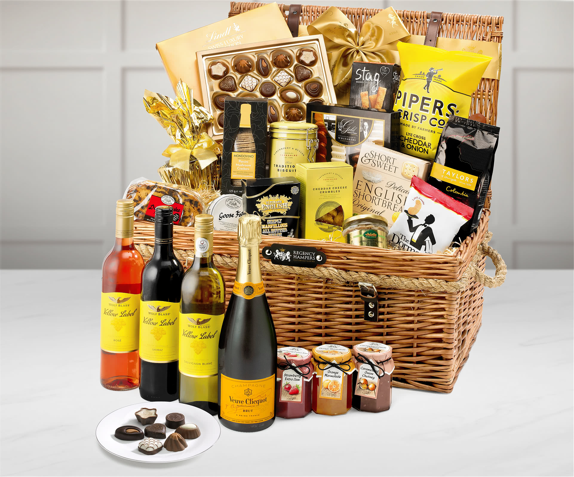 Retirement Kew Gift Hamper With Veuve Clicquot Champagne - Regency Hampers