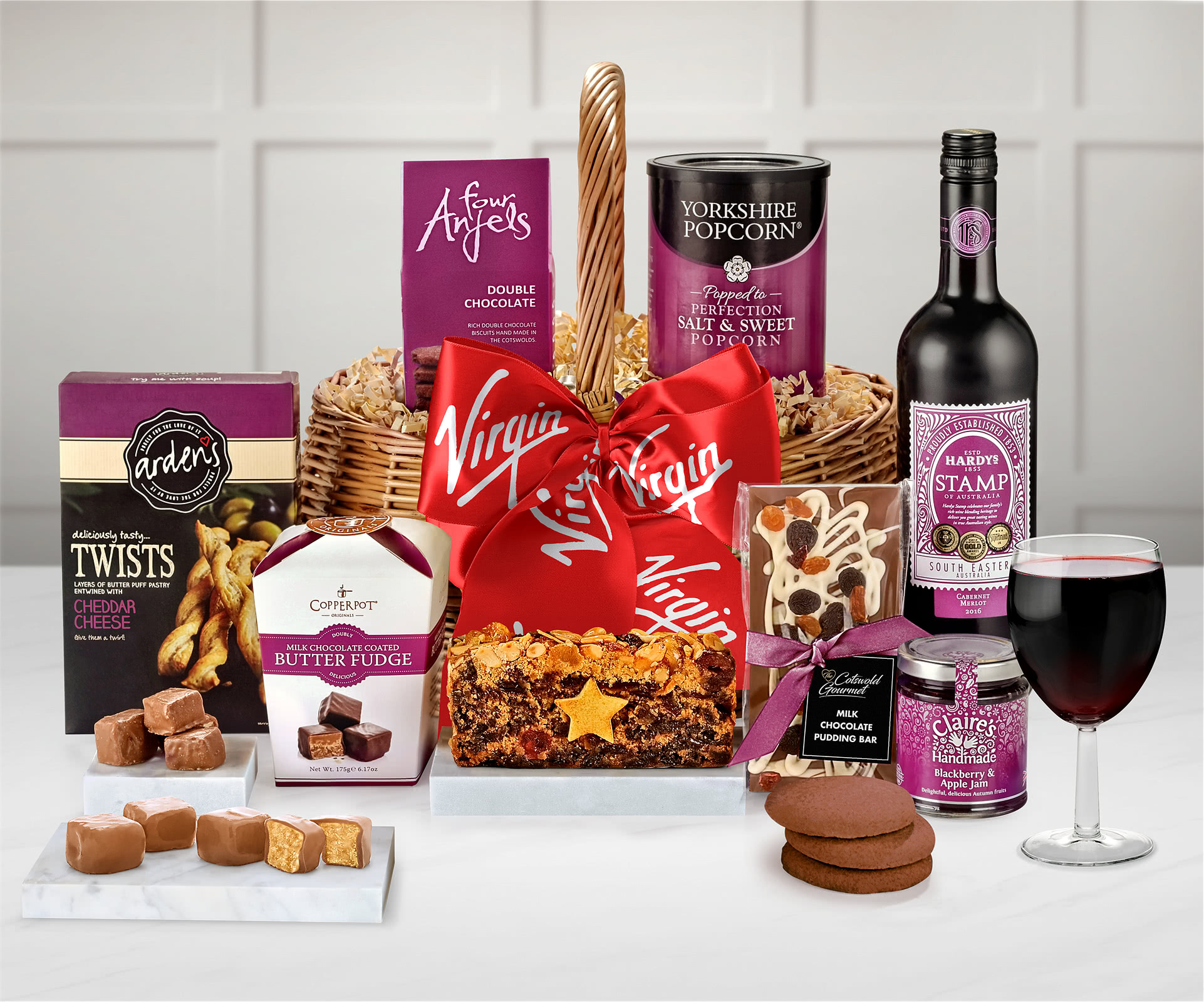 Bespoke Branded Kemble Hamper With Red Wine - Regency Hampers