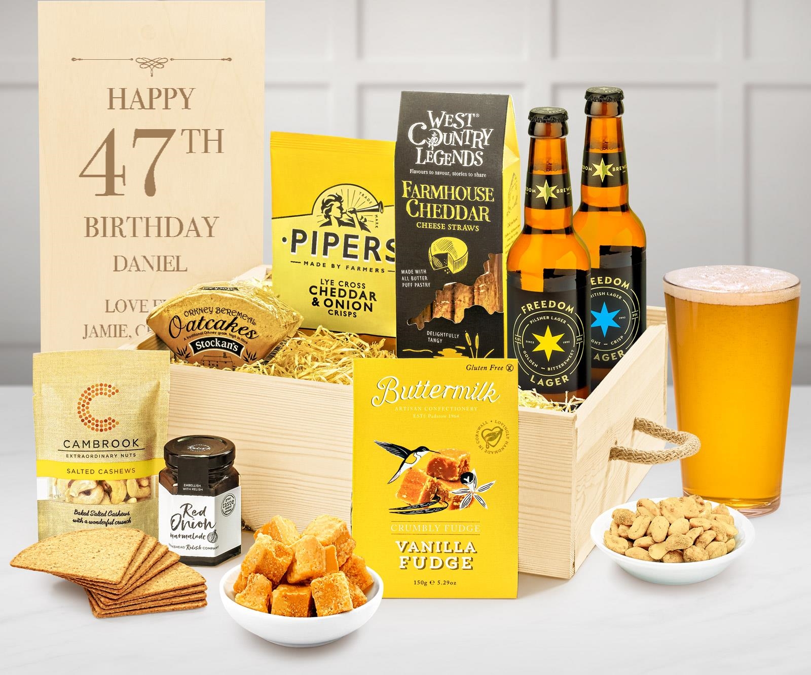 Birthday Personalised Gentleman's Treats Gift Box With Craft Beers ...