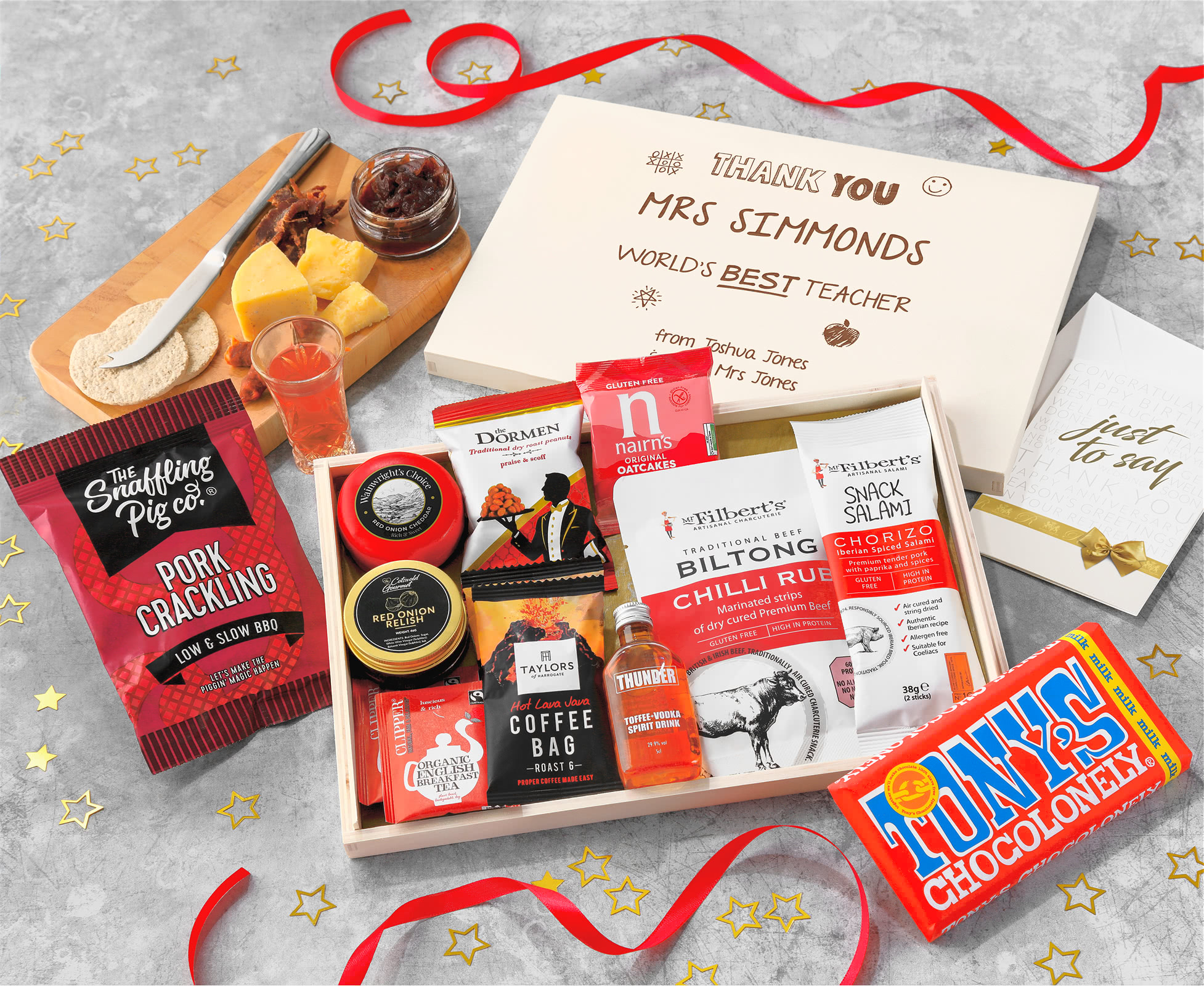 Great Teacher Coffee, Chilli Snacks & Cheese Letterbox Hamper With ...