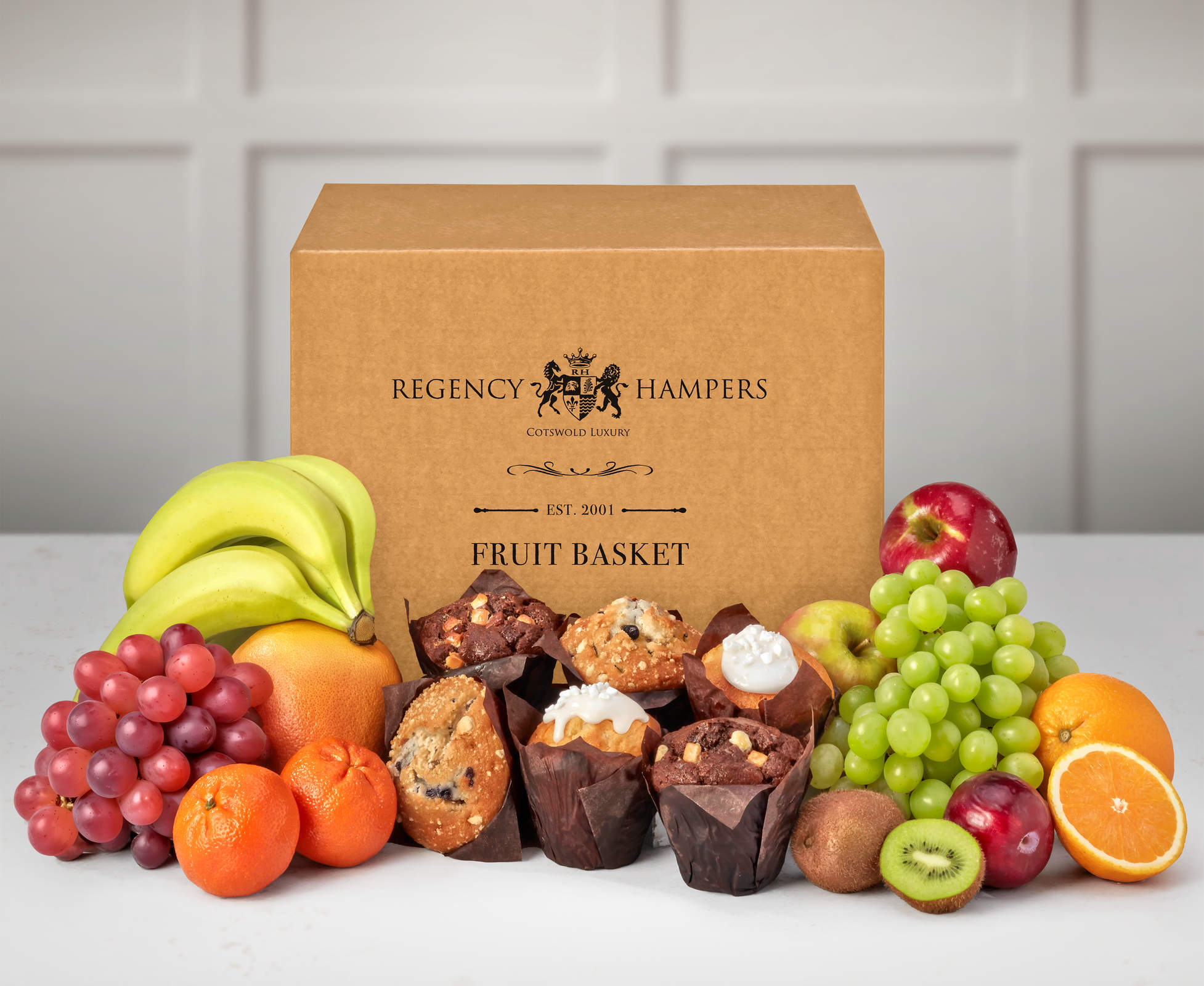Get Well Soon Fresh Fruit & Muffin Gift Box - Regency Hampers