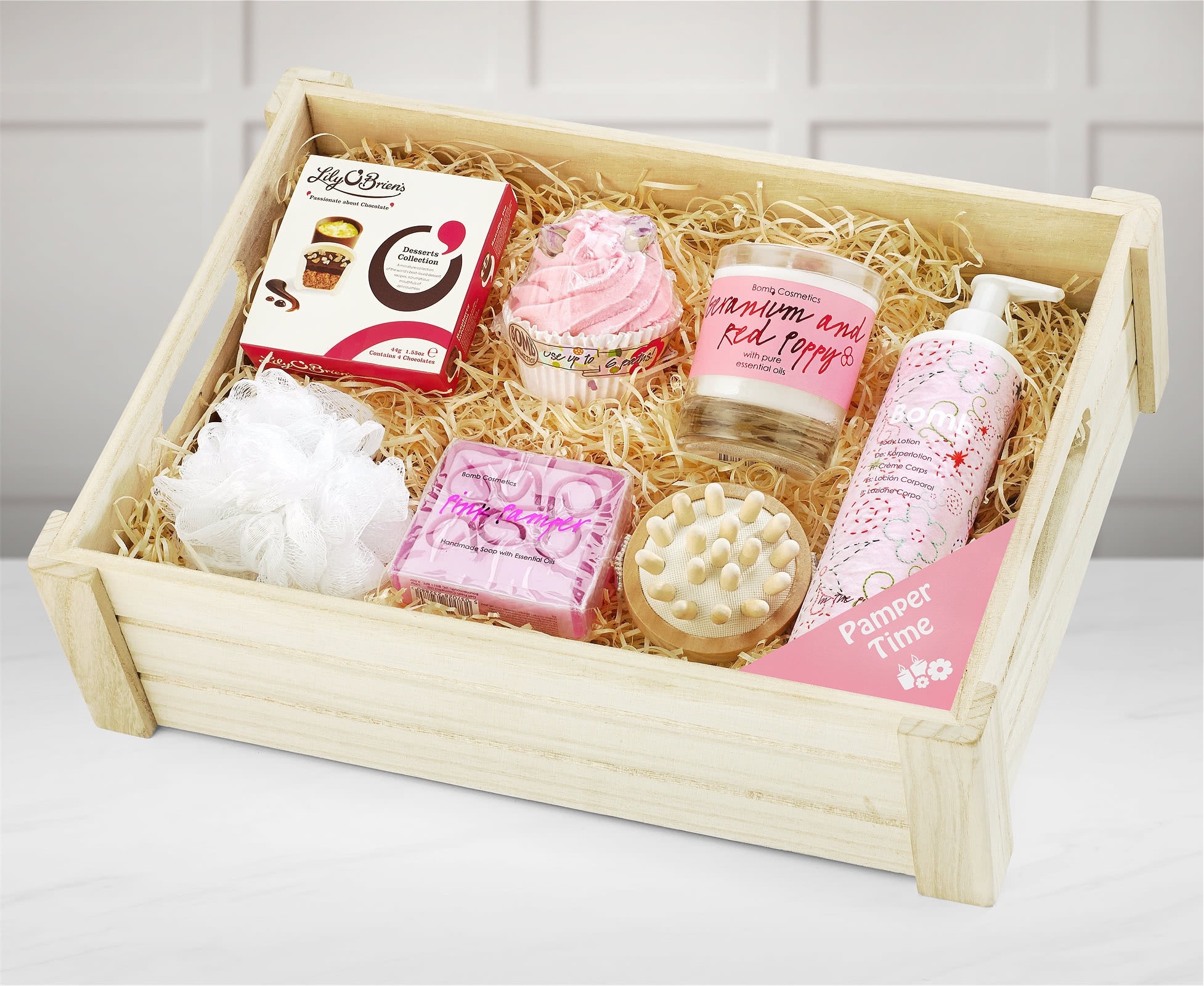 Classic Pampering Set Gift Crate With Chocolate - Regency Hampers