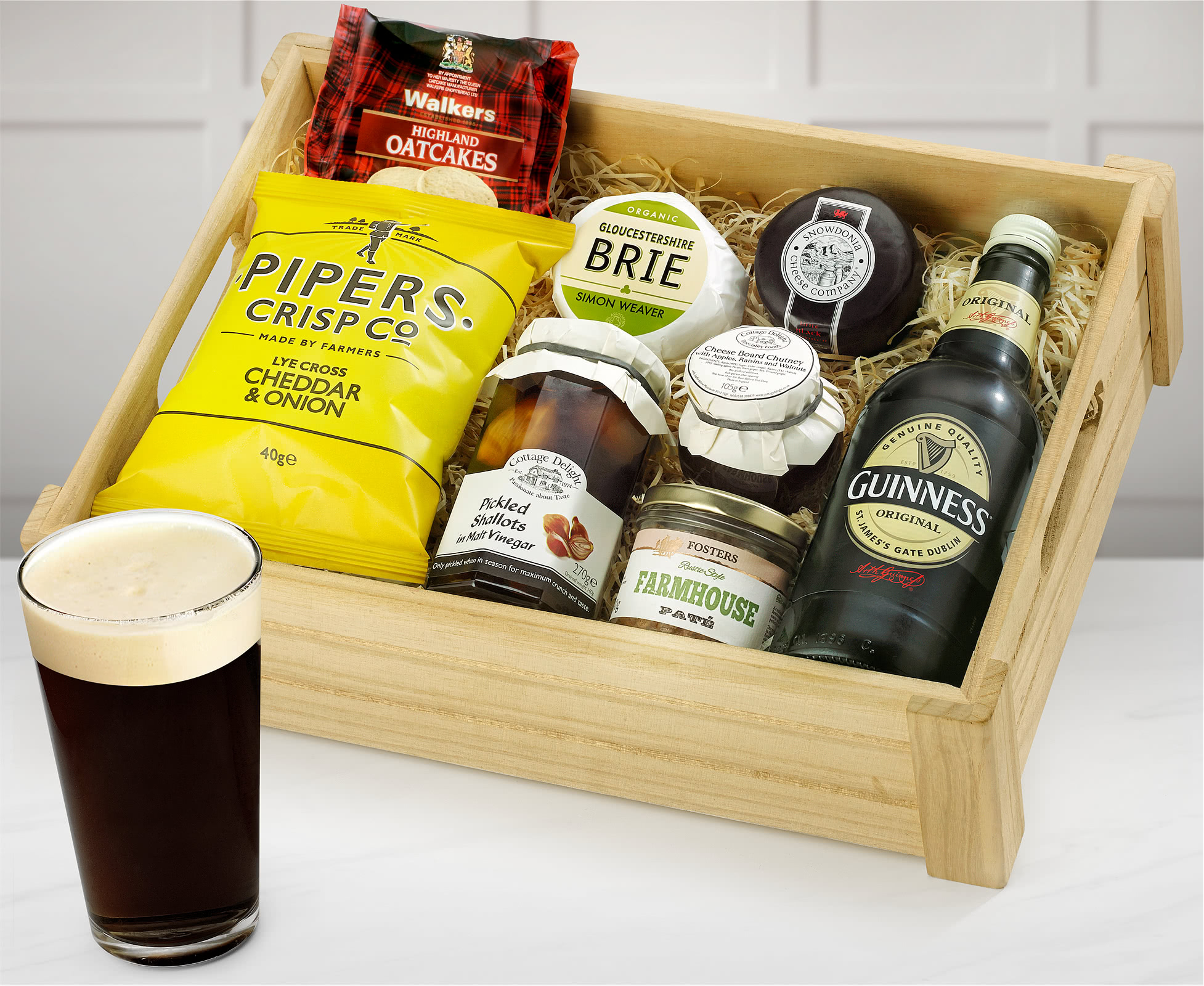 Ploughman's Choice in Wooden Crate With Guinness - Regency Hampers